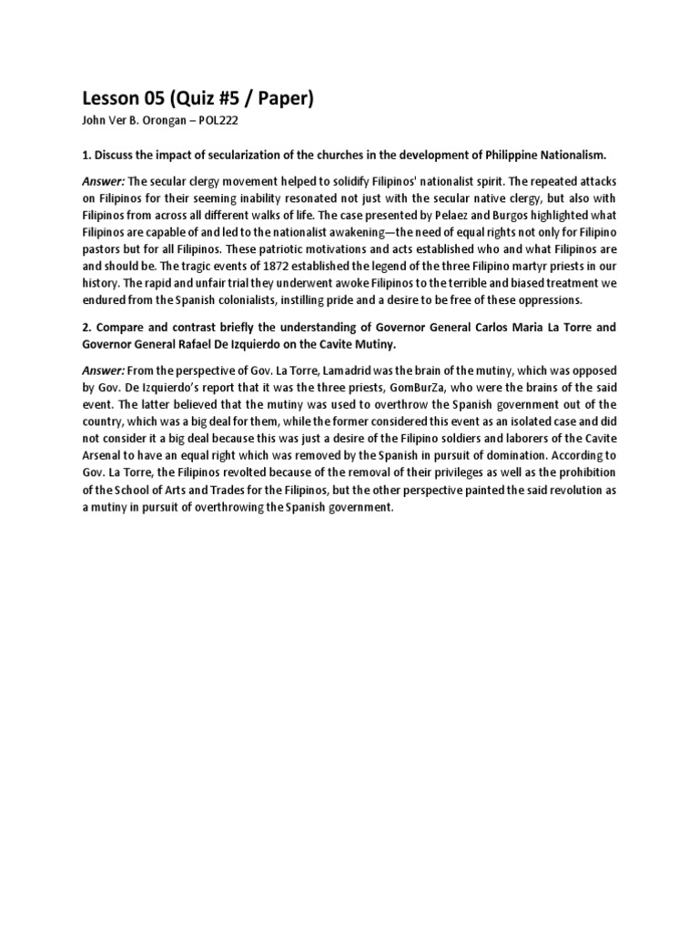 Secularization and Philippine Nationalism | PDF