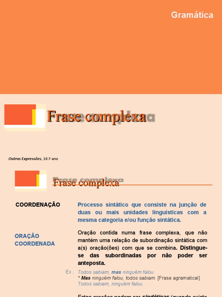 Frase - Complexa (Coordenação e Subordinação) | PDF | Mecânica da ...