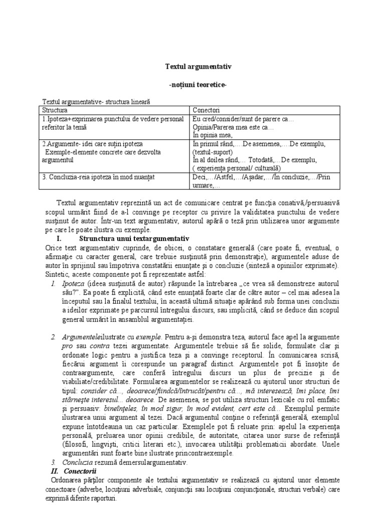 Textul Argumentativ | PDF