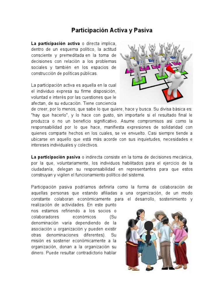 Participación Activa y Pasiva | PDF | Toma de decisiones