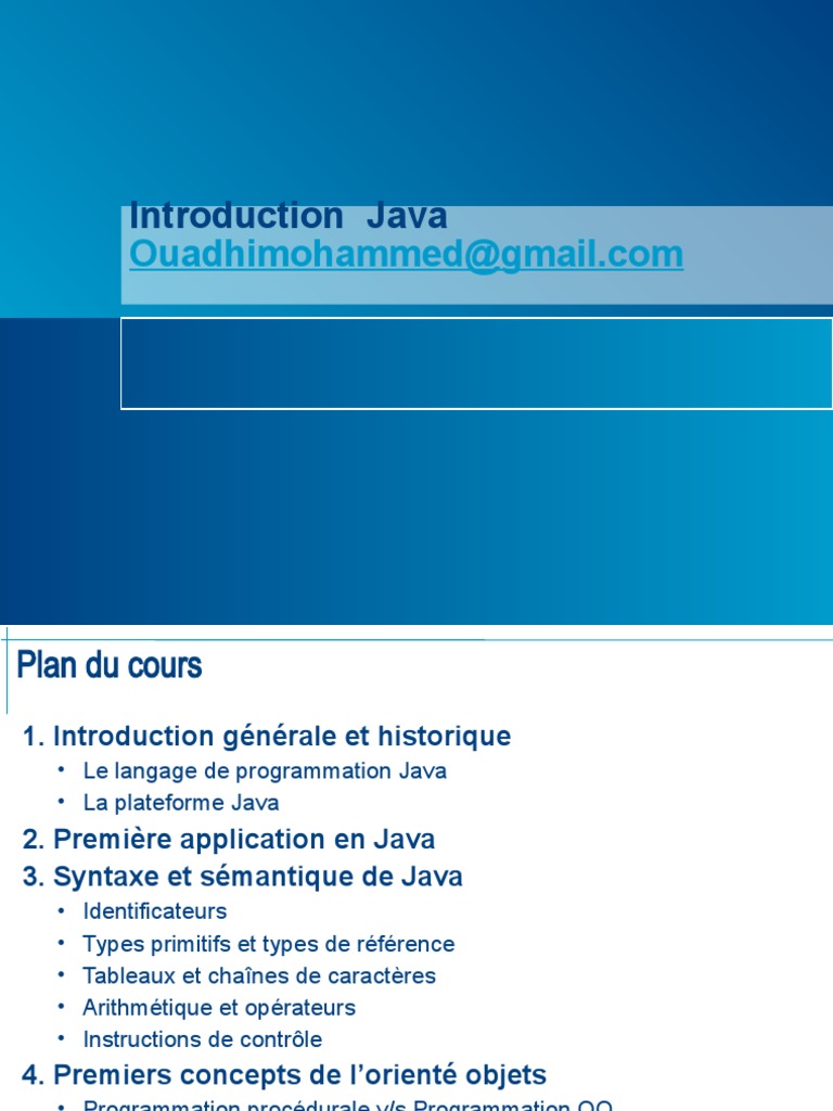Formation Programmation Java | PDF | Structure de contrôle | Java (Langage de programmation)