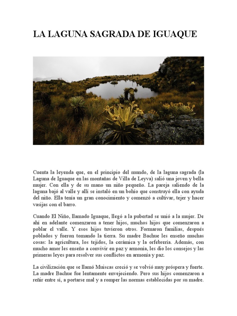 La Laguna Sagrada de Iguaque | PDF