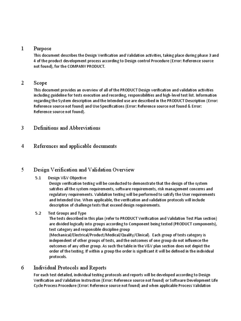 Master Verification And Validation Plan Temp Pdf Verification And Validation Computing