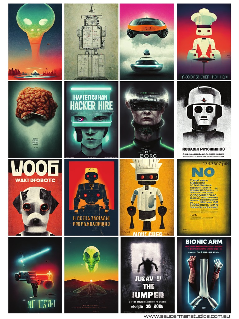 Sci-Fi Dystopian Terrain Posters - PDF Pack Two - Saucermen Studios | PDF