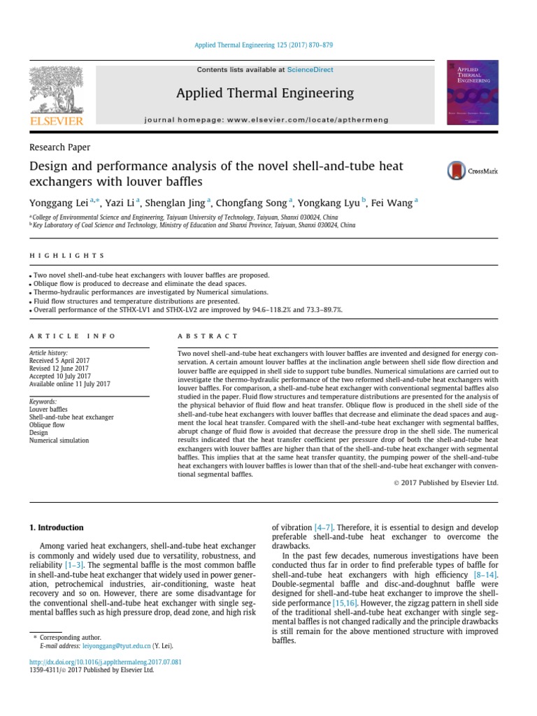 Louvre Baffles | PDF | Heat Exchanger | Heat Transfer