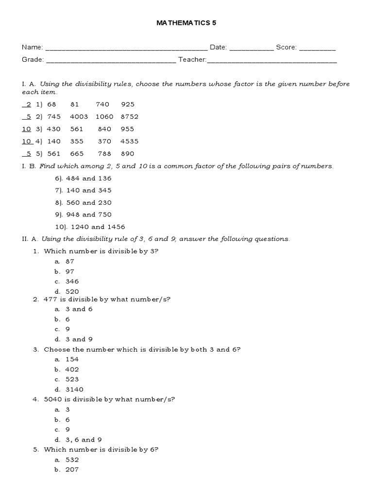Grade 5 Summative Test in Math Modules 1-3 | PDF