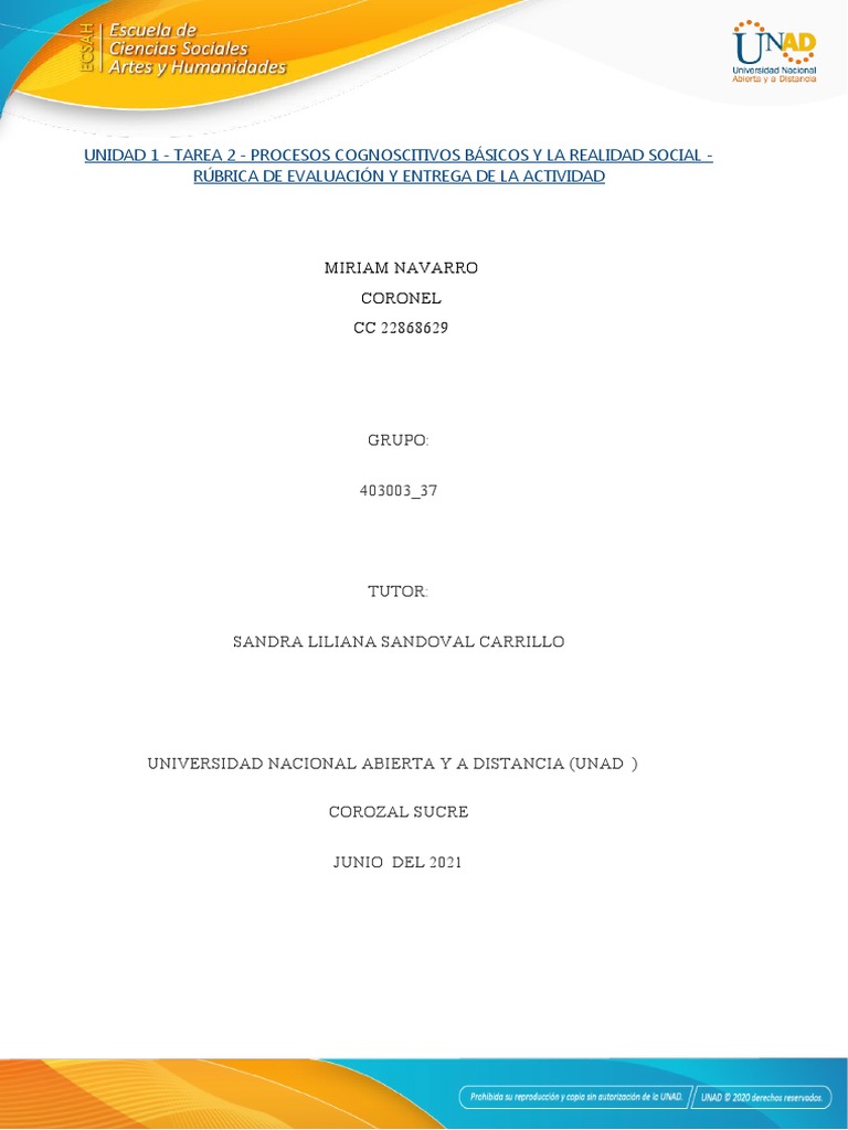 Anexo 1 - Tarea 2 - Matriz de Caracterización Procesos Cognoscitivos ...