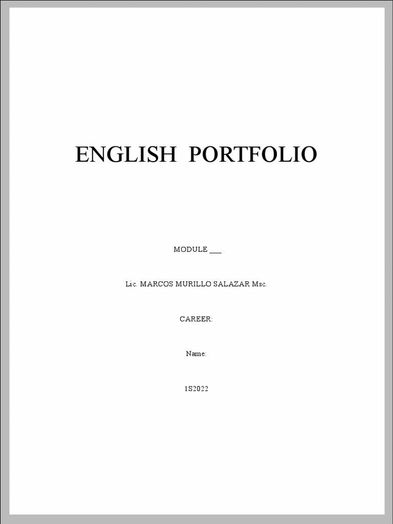 English Portfolio: Module | PDF