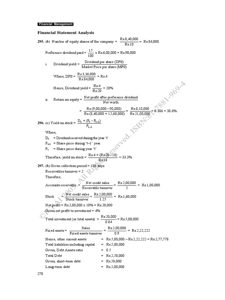 Fsa Answers | PDF | Dividend | Equity (Finance)