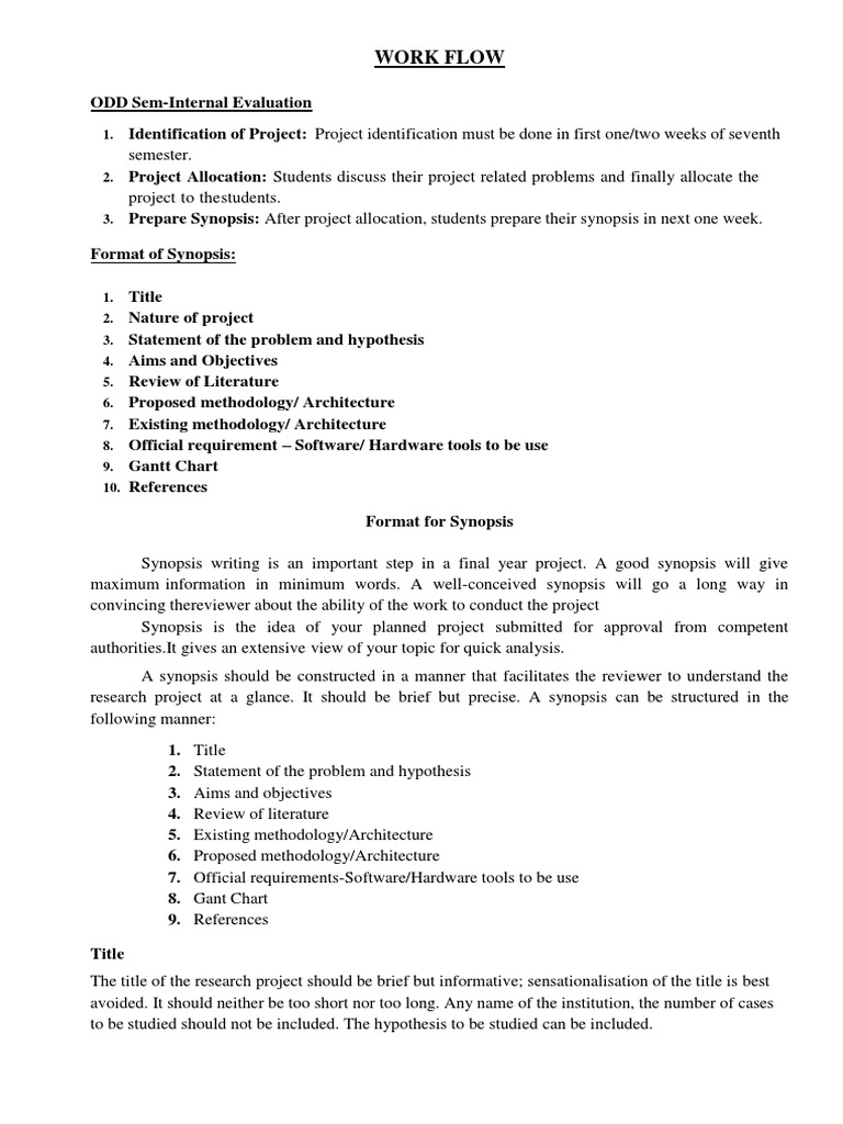 Project Synopsis Guidelines | PDF | Hypothesis | Methodology