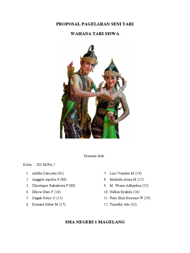 Proposal Pagelaran Seni Tari 2022 | PDF