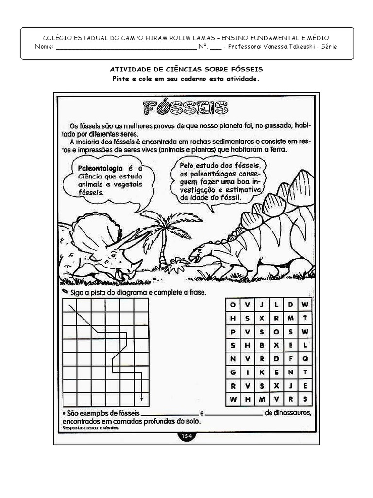 ATIVIDADE SOBRE fósseis | PDF