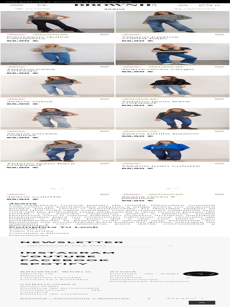 Vaqueros, Jeans y Tejanos de Mujer Brownie Spain | PDF | Pantalones