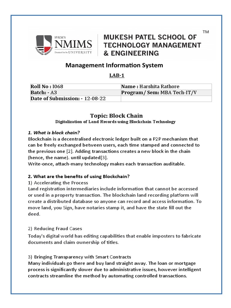 I068 Harshita Rathore MIS Lab-2 | PDF | Business | Information Technology