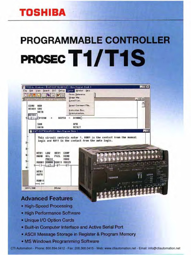 Toshiba Prosec T1 T1S PLCs | PDF | Programmable Logic Controller | Computer Programming