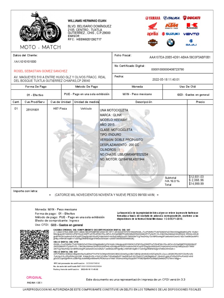 Refactura Moto | PDF | Vehículos terrestres | Vehículo de motor