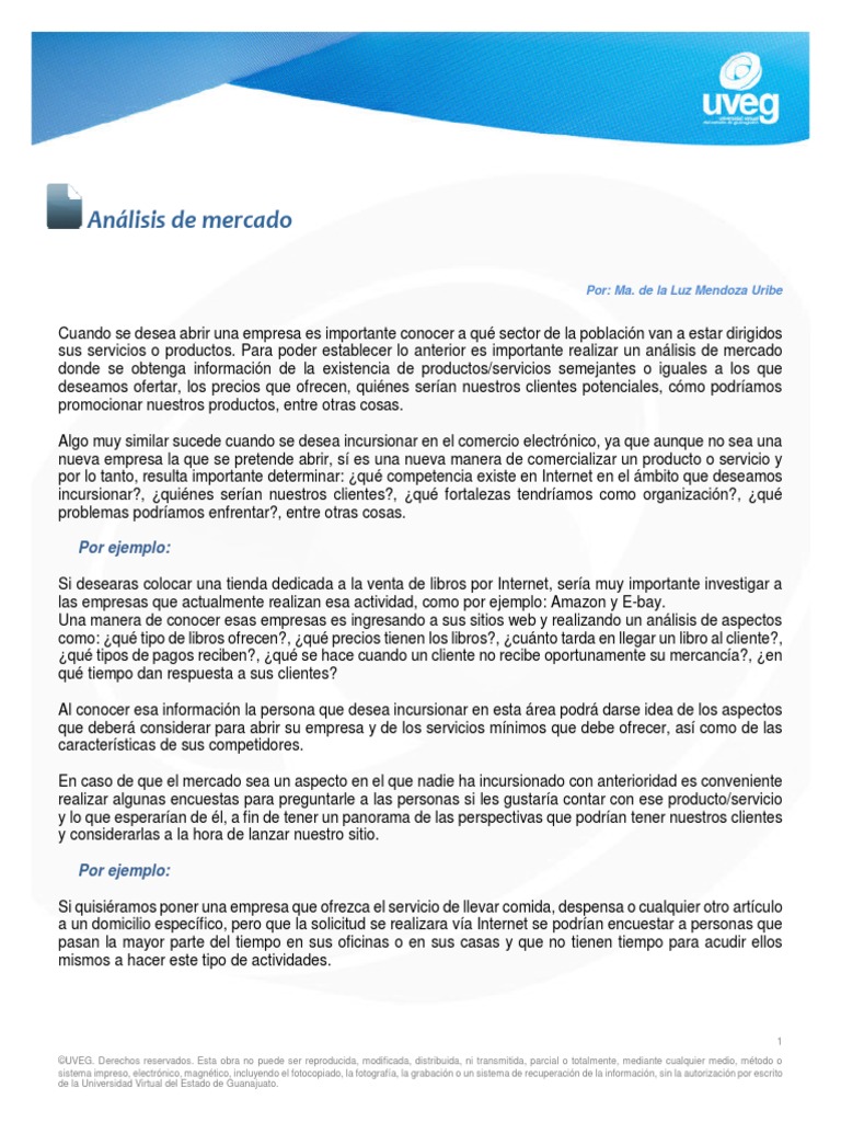 Análisis de Mercado: Por Ejemplo | PDF | Mercado (economía) | Producto (Negocio)