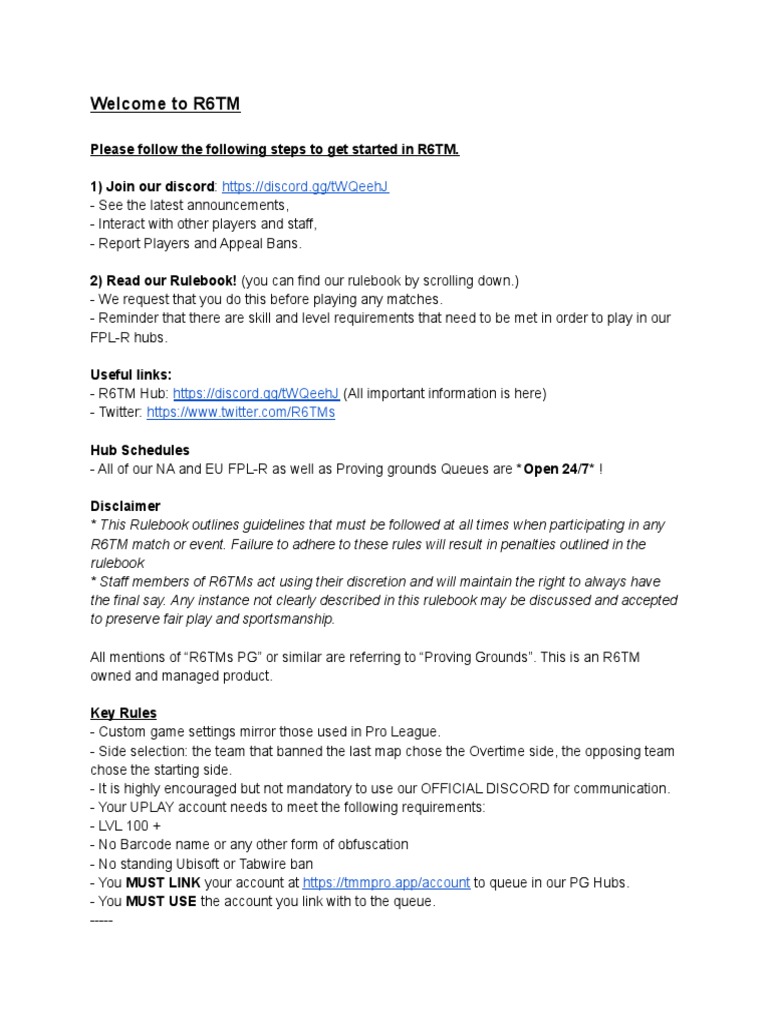 R6TM PG Rules Demon Veil Launch | PDF | Communication