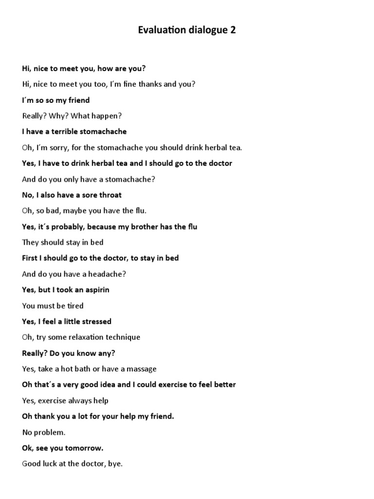 Evaluation Dialogue 2 | PDF | Self-Improvement