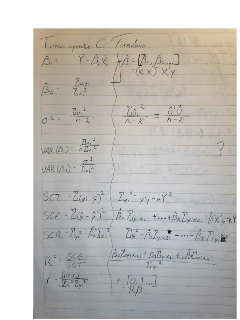 Formulario Econometría 5-A | PDF