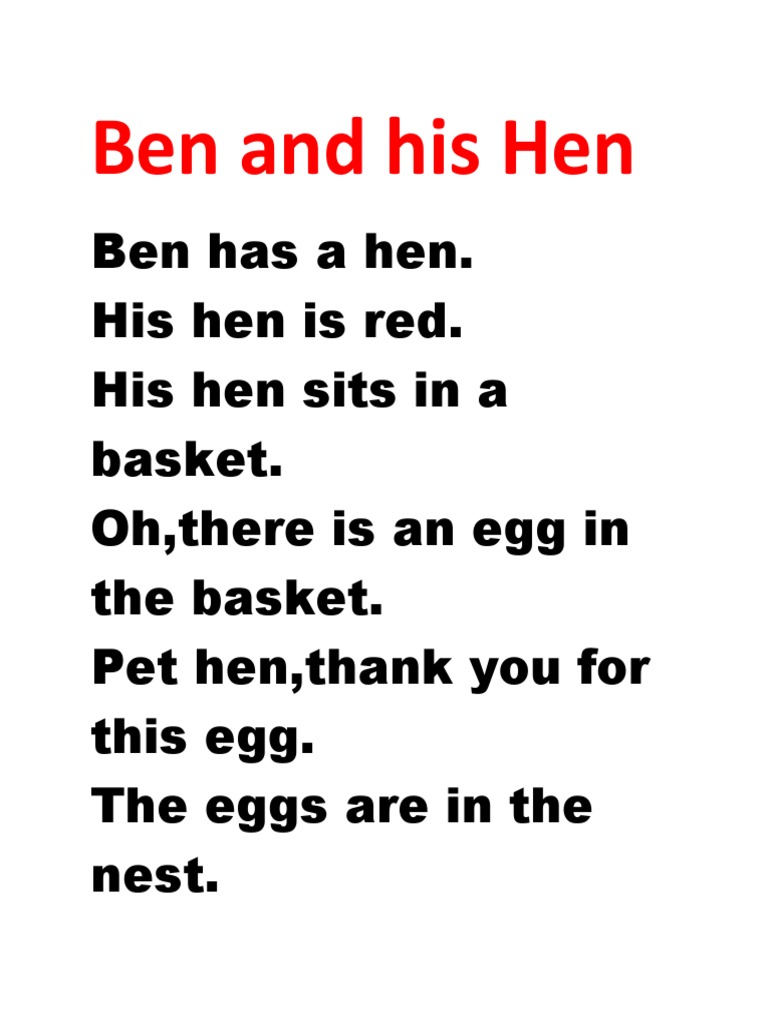 Ben and His Hen | PDF
