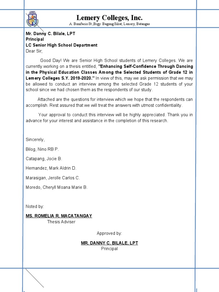 Sample Request Letter and Questions For Interview | PDF | Physical ...