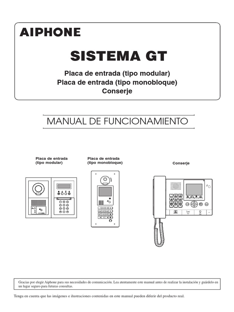 Manual Aiphone GT MK | PDF | Pantalla de cristal líquido | Radio
