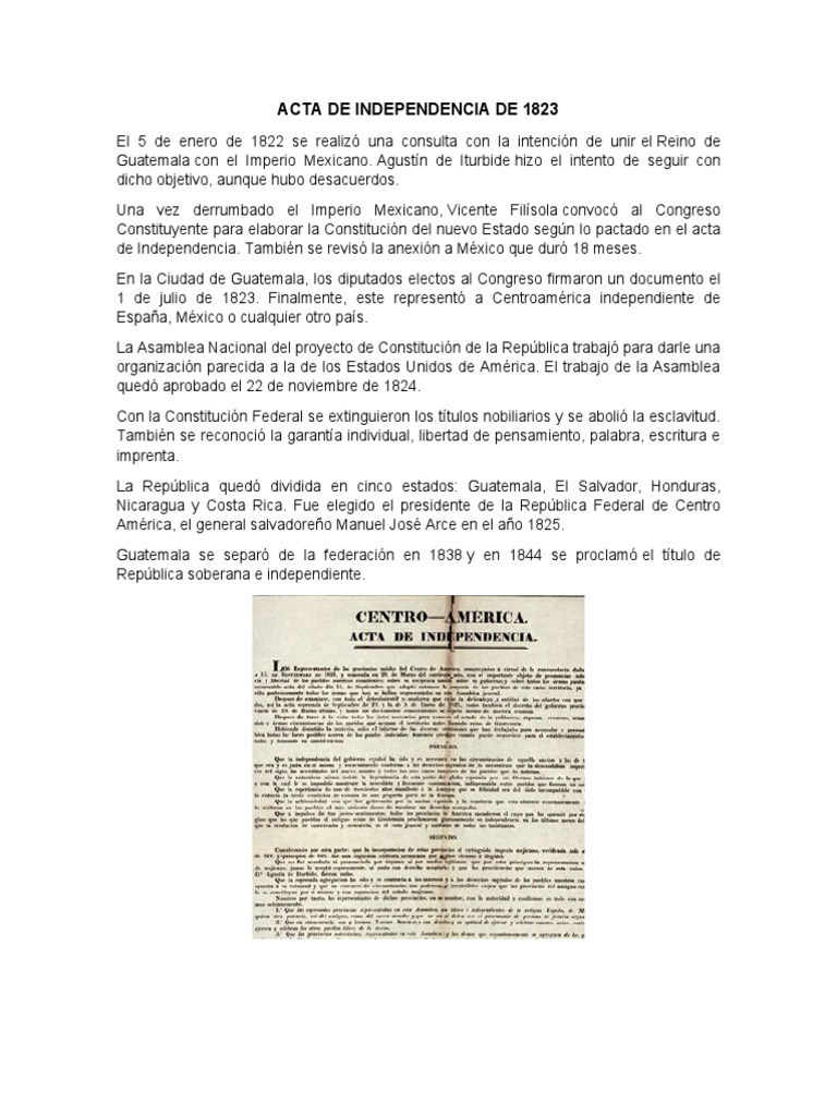 Acta de Independencia de 1823 | PDF
