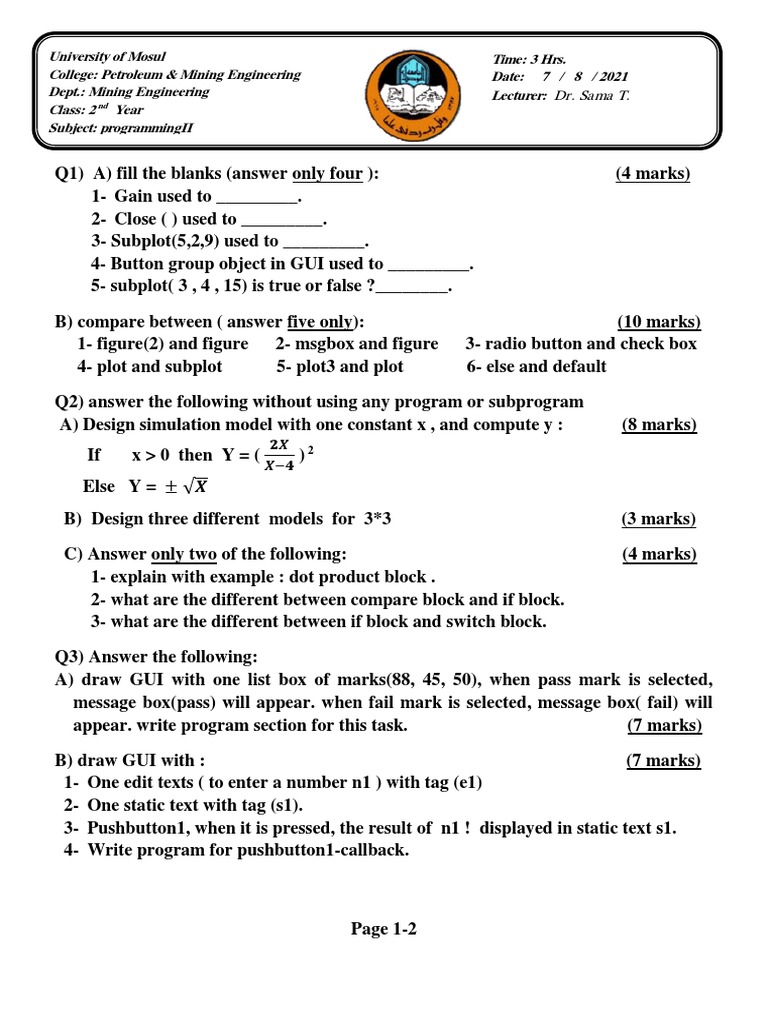 Final Exam | PDF | Software Engineering | Computer Programming