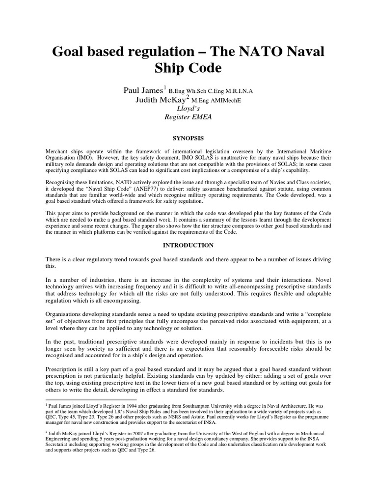 NATO Naval Ship Code Overview | PDF | Verification And Validation | Safety