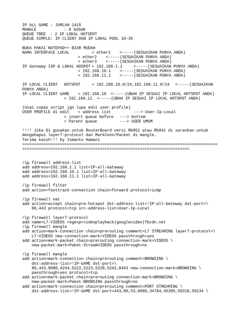 Mikrotik Firewall and Queue Setup | PDF | Firewall (Computing) | Networking Standards