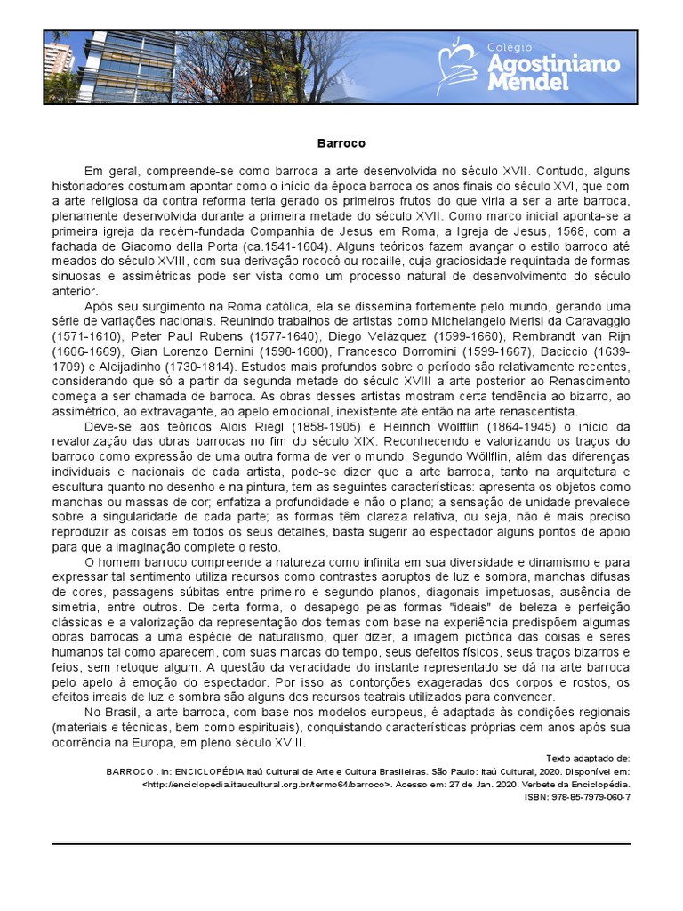 Texto Do Barroco - Marcelo Arte | PDF | Barroco | Fraternidades