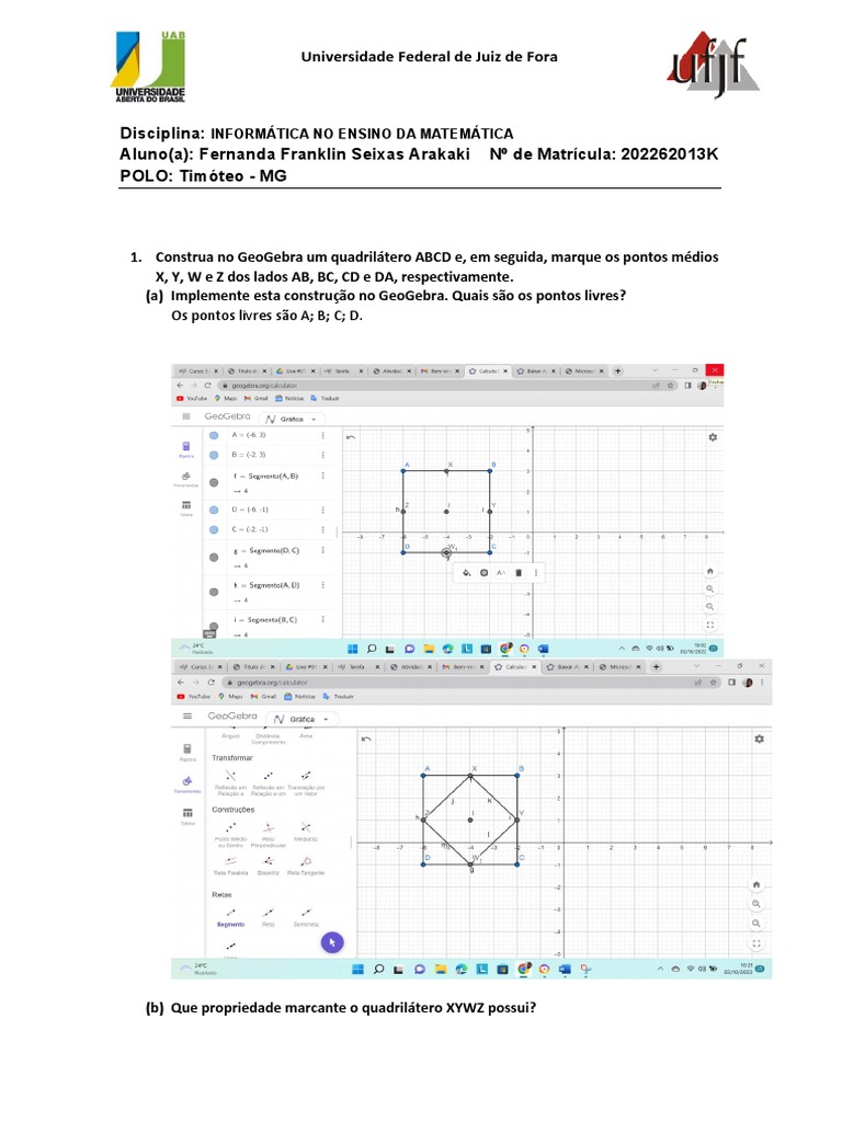 Atividade 1 | PDF | Triângulo | Geometria Elementar