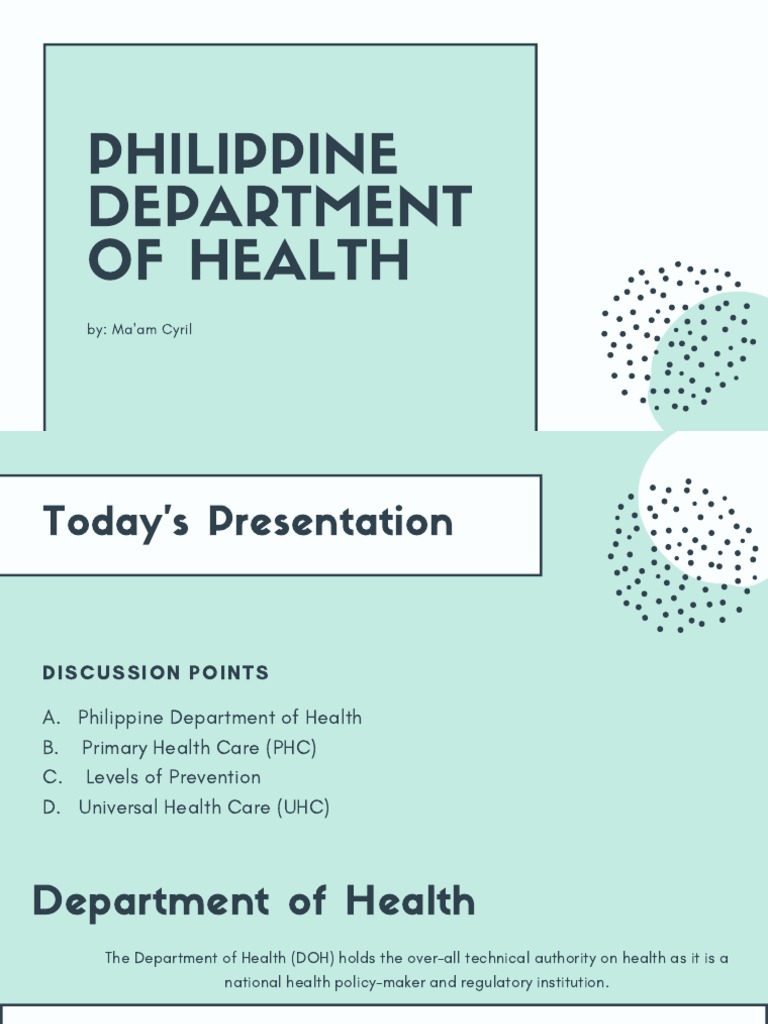 DOH Lecture | PDF | Preventive Healthcare | Health Care
