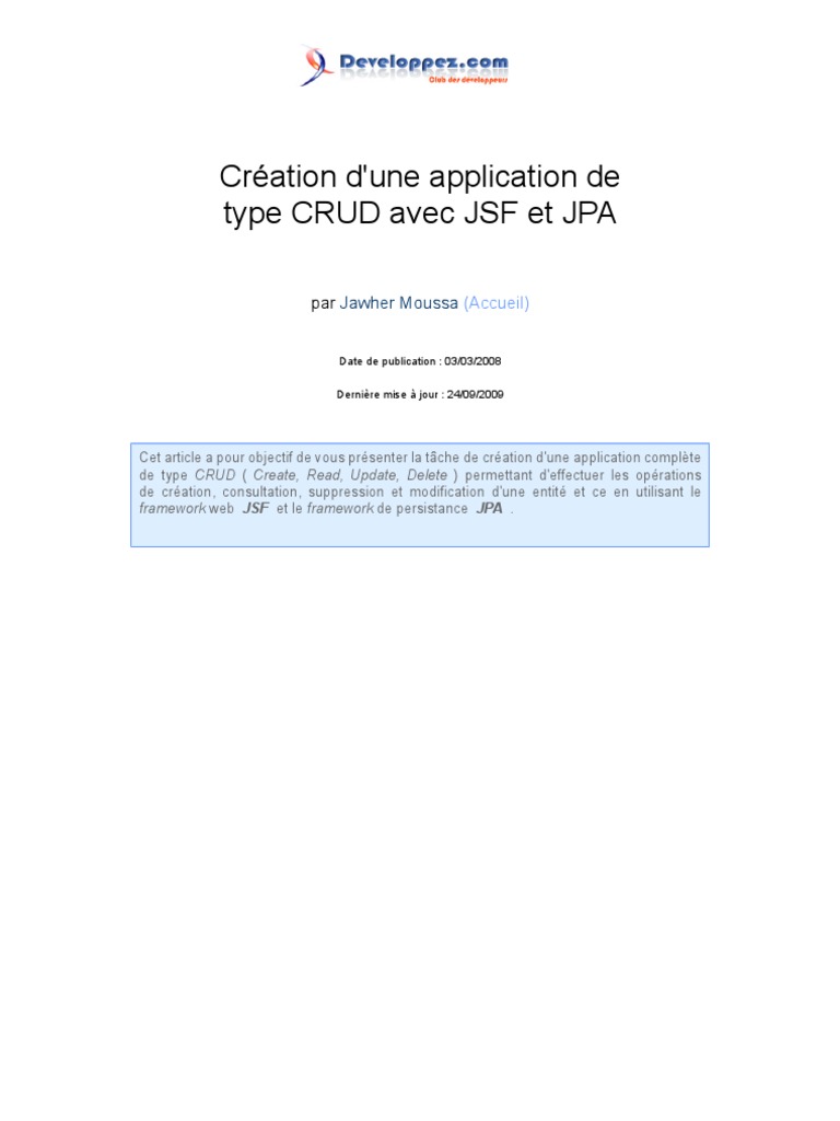 Crud JSF Jpa | PDF | Ordinateurs | Technologie et ingénierie