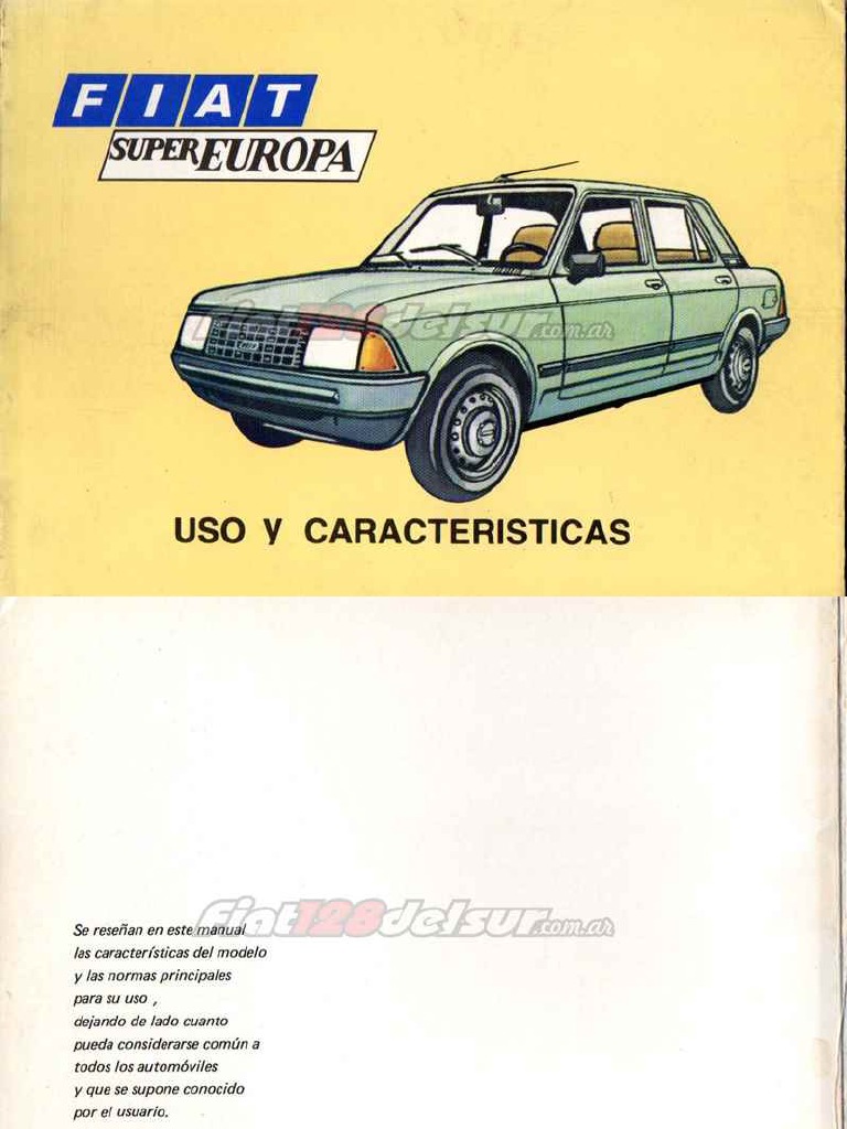Manual de Uso - Fiat 128 Super Europa (1983) | PDF