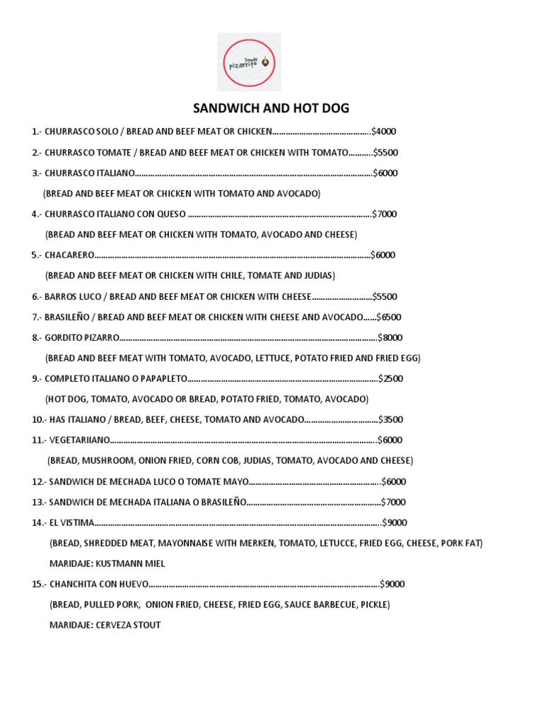 Sandwich and Hot Dog | PDF | Sausage | Hot Dog