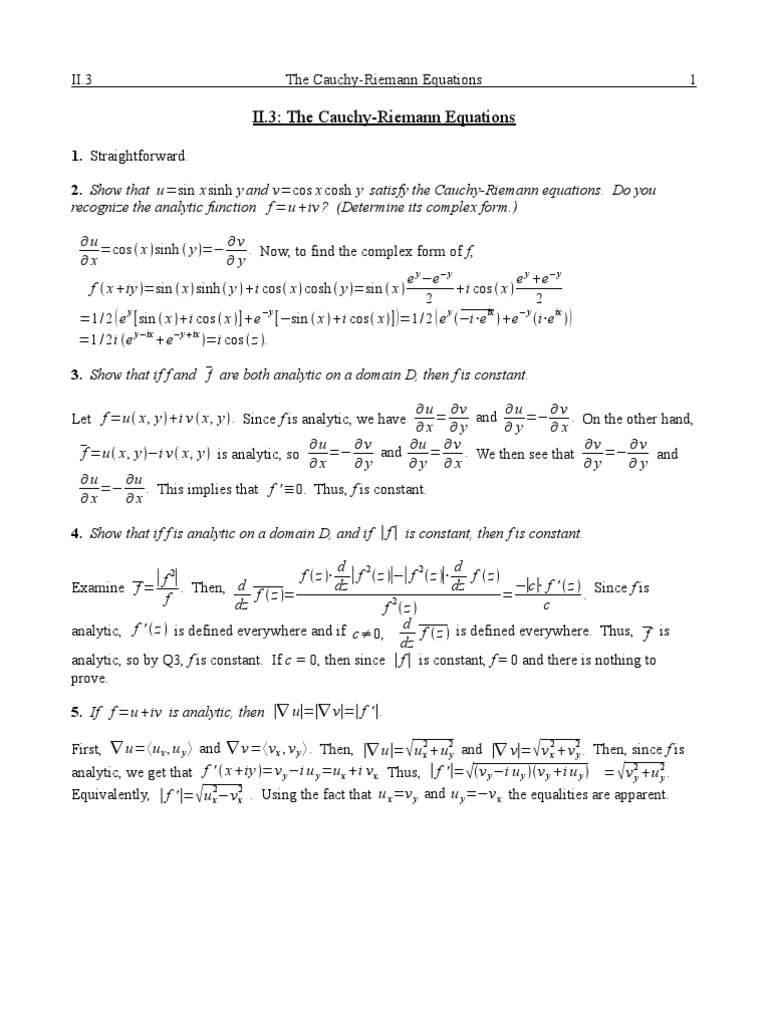 Complex Analysis Gamelin Ii3 Problems And Solutions Pdf Algebra
