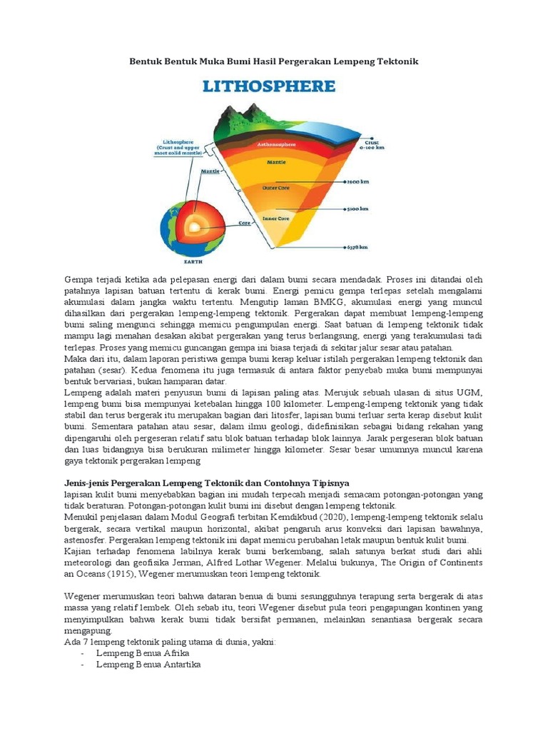 Bentuk Bentuk Muka Bumi Hasil Pergerakan Lempeng Tektonik | PDF | Sains & Matematika