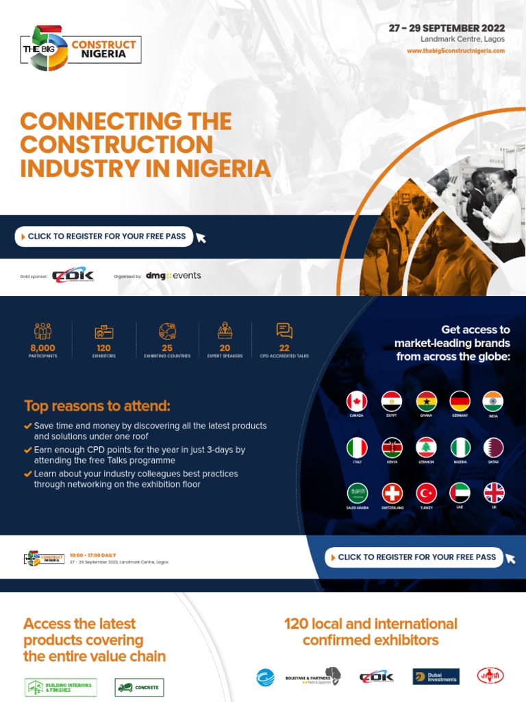 Big 5 Construct Nigeria Visitor Brochure | PDF | Sustainability | Building Information Modeling
