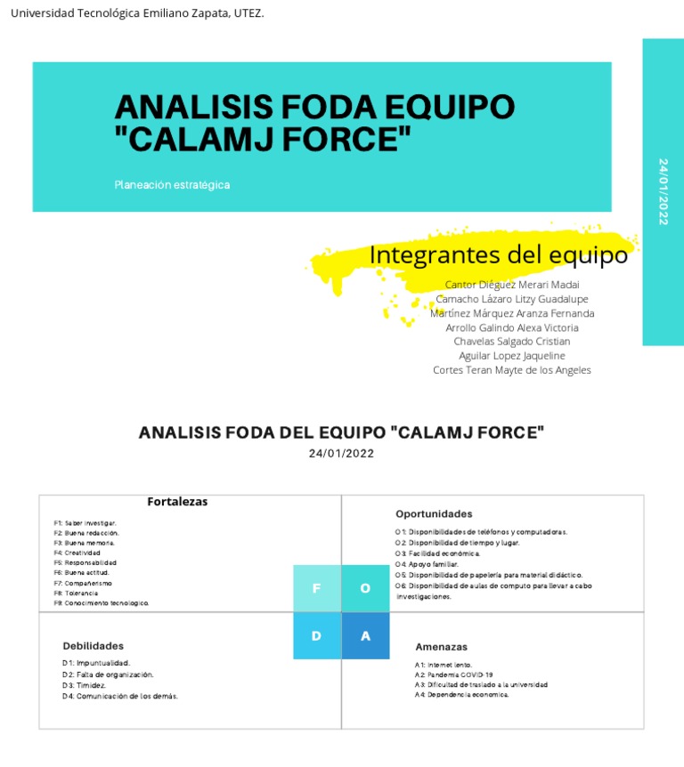 Análisis FODA Equipo CALAM Force | PDF