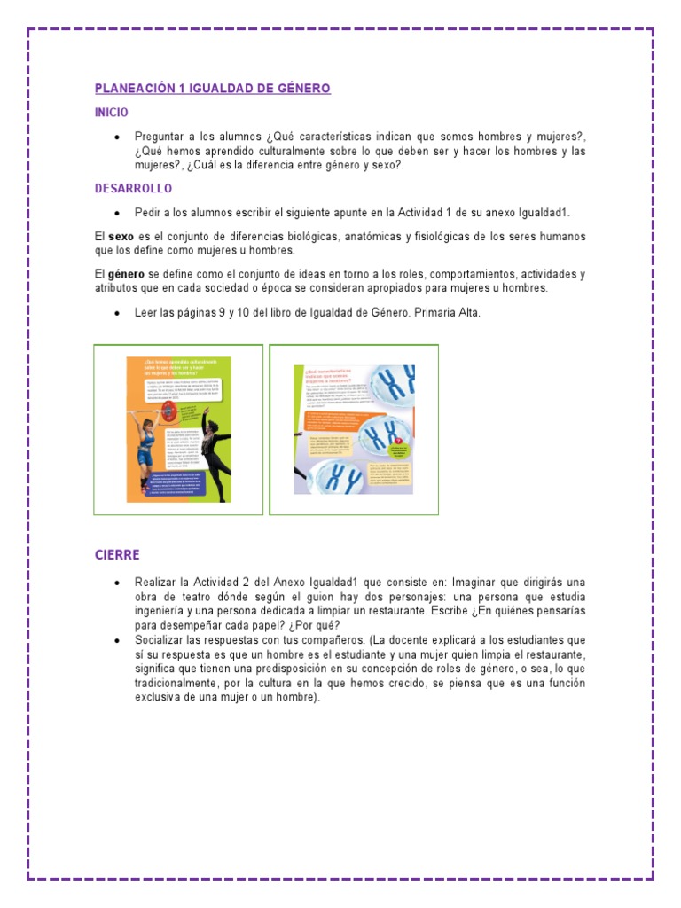 Planeación 1 Igualdad de Género | PDF | Género | Estudios de género
