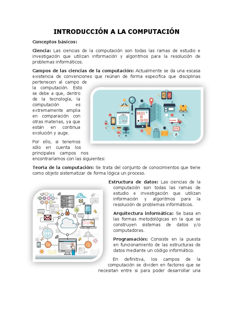 Introducción A La Computación | PDF | Ciencias de la Computación | Informática