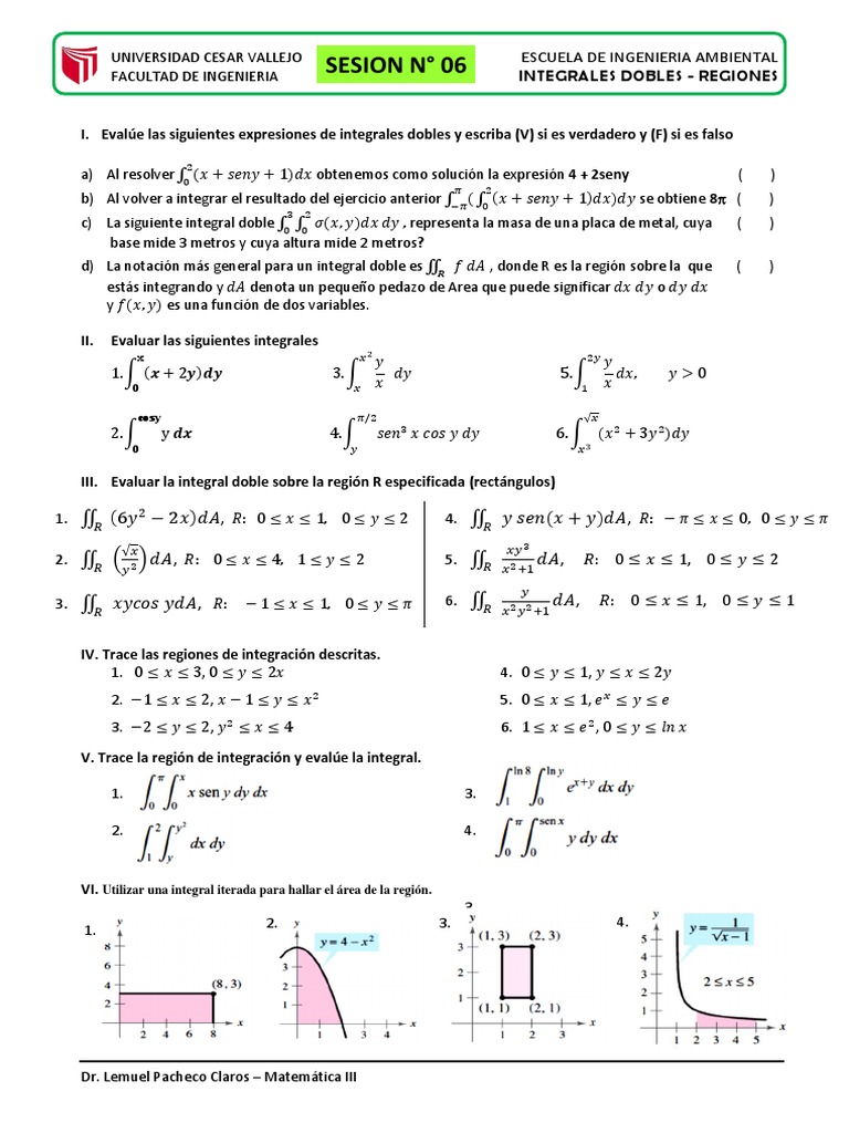 HTrab06 - Integrales Dobles | PDF | Integral | Análisis