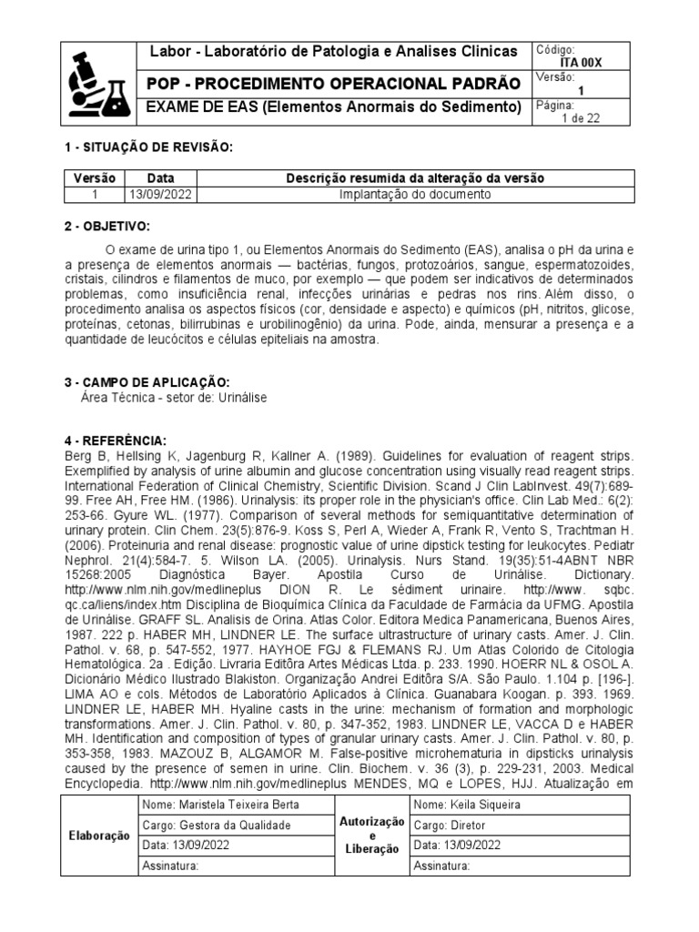 Pop EAS | PDF | Sangue | Urina