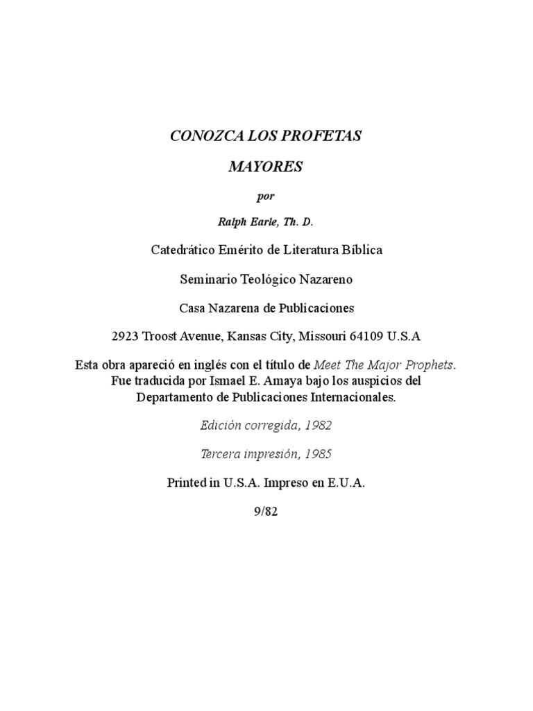 Conozca A Los Profetas Mayores | PDF | Libro de Isaías | Isaias