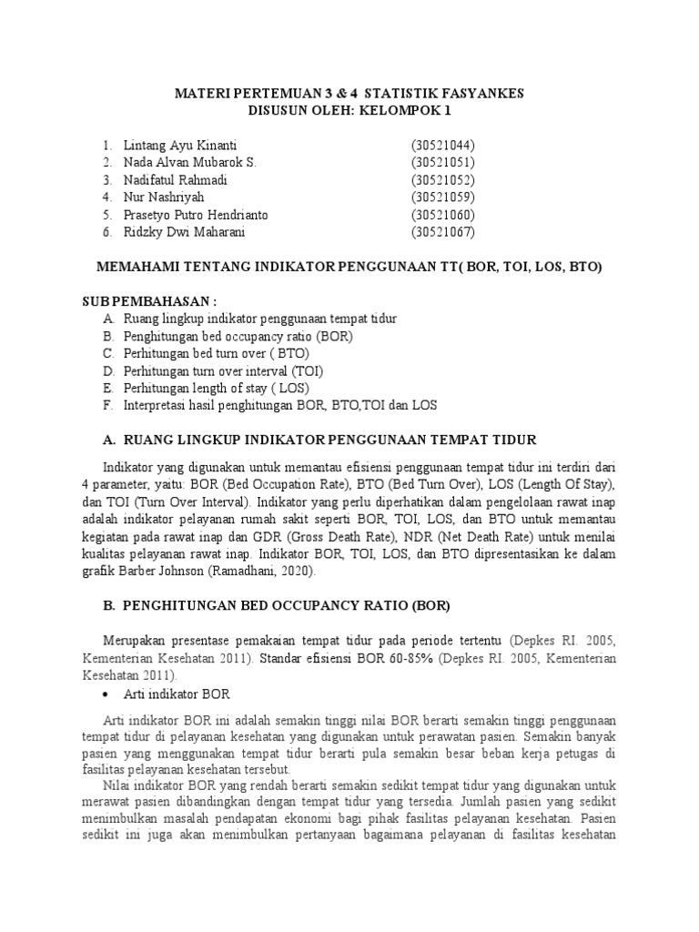MATERI PERTEMUAN 3 - Statistika Fasyankes - Kelompok 1 | PDF