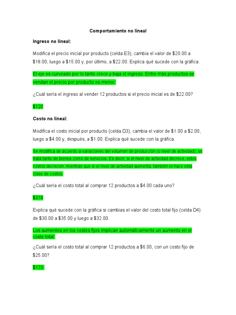 Comportamiento No Lineal | PDF | Economias | Ciencias económicas