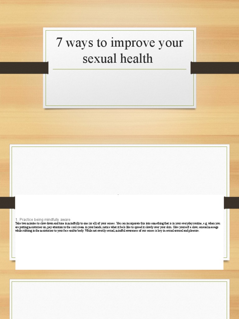 7 Ways To Improve Your Sexual Health 2 Pdf Sexual Fantasy Psychology