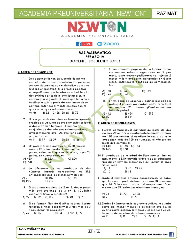 Raz - Mat - Repaso Iv | PDF | Triángulo | Geometría